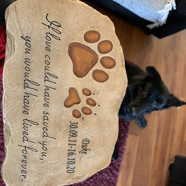 Pet Memorial Stones Dog Memorial Stones, Paw Prints Pet Dog Garden ...