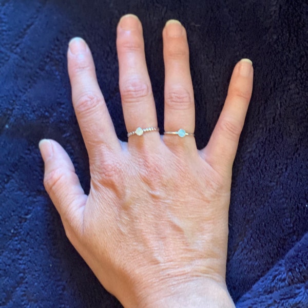 Moonstone Stacking Ring, Moonstone Ring, Engagement Ring, June Birthstone, White Moonstone ...