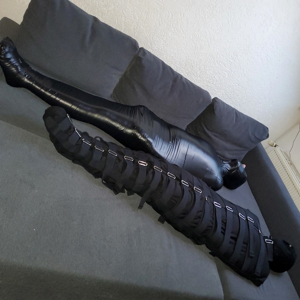 Black Sleep Sack Bondage Body Bag - Straitjacket Mummification / Asylum ...