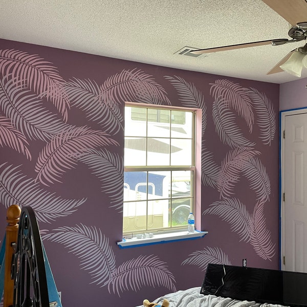 Palm Frond Wall Art Stencil - Wall Painting Stencils for Easy Room ...