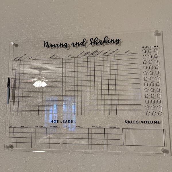 The Original Real Estate Pipeline Board | Clear Acrylic Real Estate ...