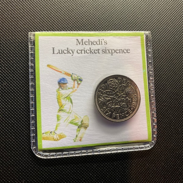 Personalised Lucky Cricket Sixpence Novelty Gift Good Luck Token - Etsy UK
