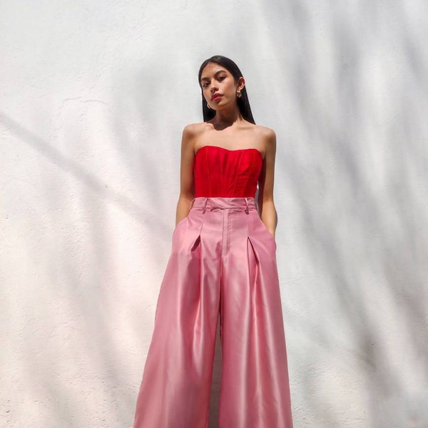 Wide Leg Pleated Pants Ultra High Waisted Digital PDF Sewing Pattern ...