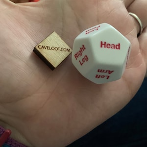 Hit Location D12 twelve Sided Die Dice Critical Fumble 28MM RPG Tool ...