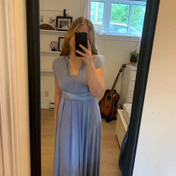 Dusty Blue Bridesmaid Dress Infinity Dress Periwinkle Convertible ...