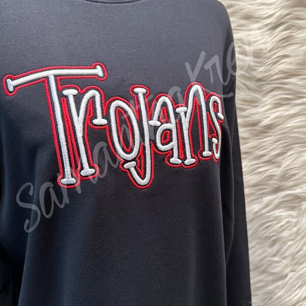 Nona Bean Stitch Double Applique Machine Embroidery Design - Etsy