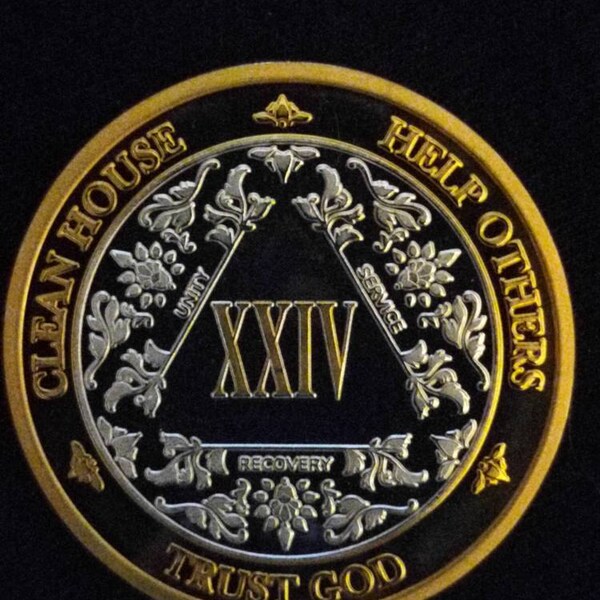 Unique New Sterling Silver / 24k Gold Plated AA Anniversary Medallion ...