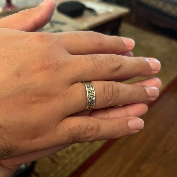 Sterling Silver Mexican Ring Zapotec Precolumbian Jewelry 8mm Band ...