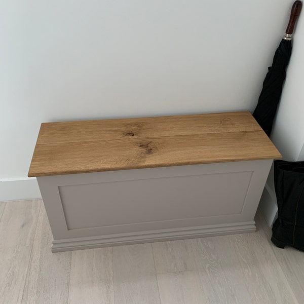 Personalised Wooden Toy Box Oak Top and Safety Stays - Etsy UK