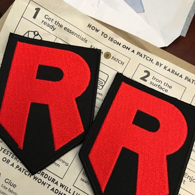 Team Rocket R Patch 4 Inch Black Red Embroidered Iron/sew on Badge ...