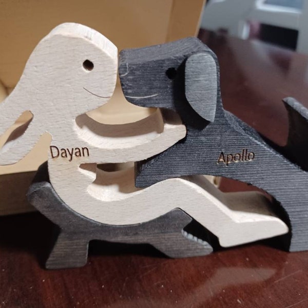 Handmade Wooden Decorations,home and Dog/cat Combinations,wood Carved ...