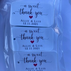 A Sweet Thank You Mini Tag Small Thank You Favor Tags - Etsy