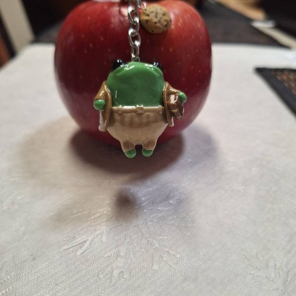 Pumpkin Frog Keychain, Cute Polymer Clay Figurine, Polymer Clay ...