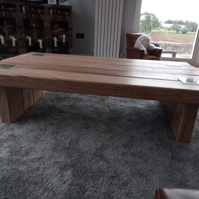 Exclusive Hand-crafted Chunky Oak Sleeper Coffee Table Available in ...