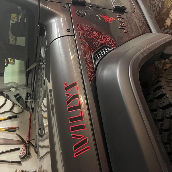 JEEP Wrangler Willys Rubicon 4xe Sahara Overland Fender Emblem Vinyl ...