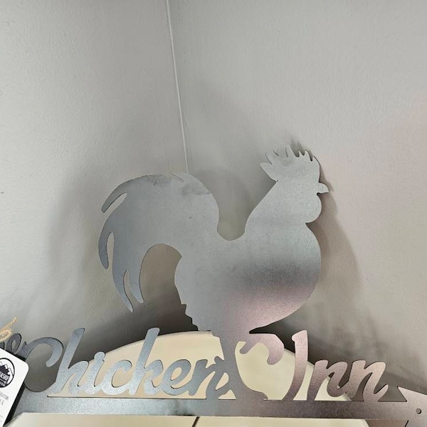 The Chicken Inn Rustic Metal Sign Rustic Farmhouse Decor Coop ...