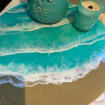 3 Tiered Cake Tray, Ocean Beach Serving Stand, Sand & Shells With ...