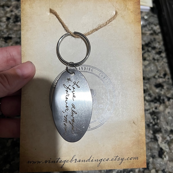 Handwritten Key Chain, Your Handwriting Keychain - or Font ...