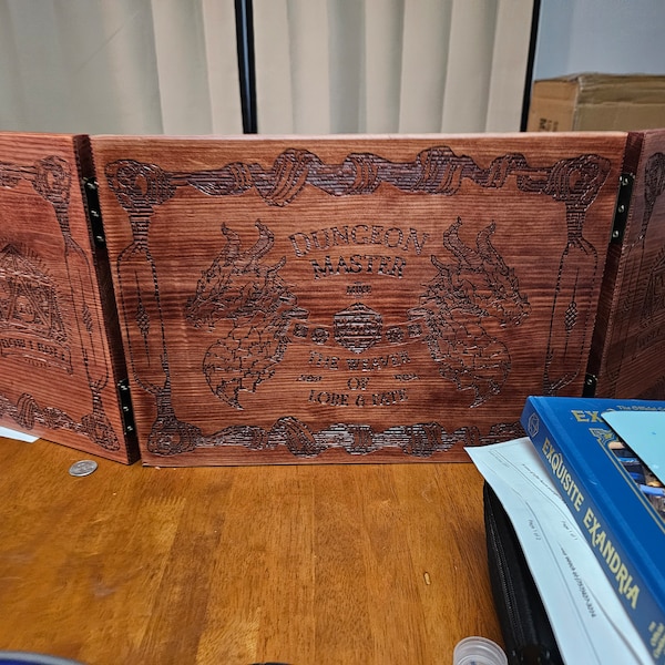 Custom Dungeon Master Screen | Wooden RPG Screen Gift | Table Top Games ...