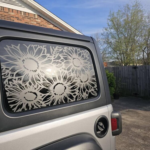 Fits 2020-2024 Jeep Gladiator Back Middle Window Mountain Tree Outdoor ...