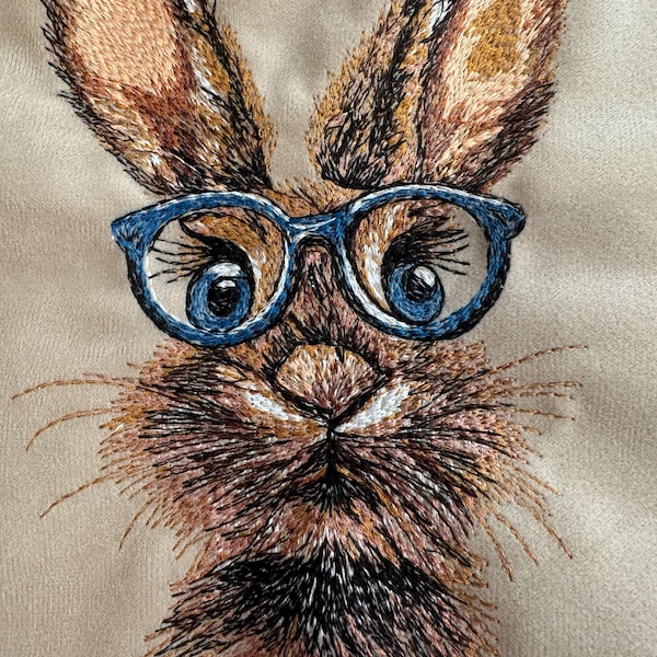 Bunny Machine Embroidery Easter Bunny With Glasses Pattern, 6 Sizes ...