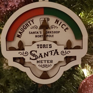 SANTA METER Ornament Customizable SVG Laser Cut Files for | Etsy