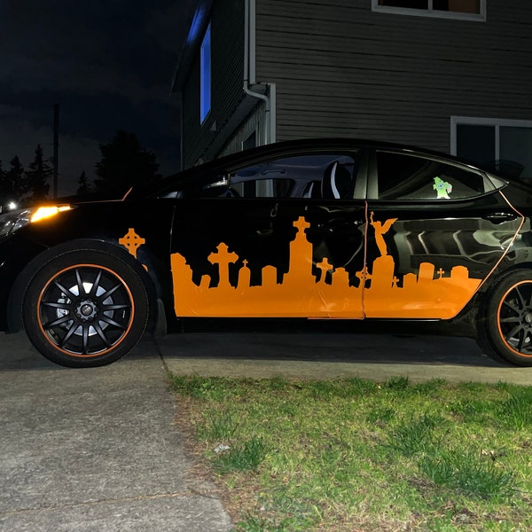 Graveyard Scene Side Decal - Etsy