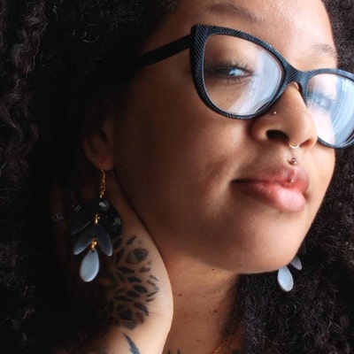 Floral Moon Earrings, Cottagecore Clay Earrings, Whimsigoth Earrings ...