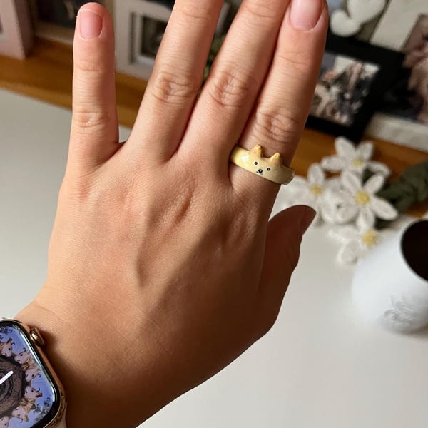 Pet Photo Ring, Pet Memorial Gift, Pet Lover Gift, Handmade Custom Pet ...