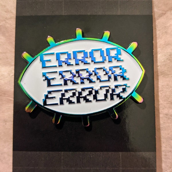 Rainbow Glitch Error Eye Enamel Pin 1.75" - Etsy