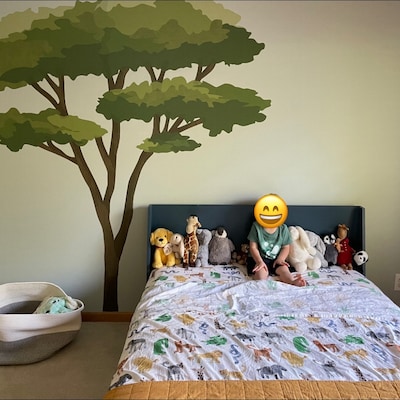 Large Acacia Tree Wall Decals, Nursery Wall Decals, Tree Wall Sticker ...