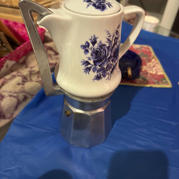 RARE Vintage Espresso Maker, in Black Aluminum With Removable Ceramic ...