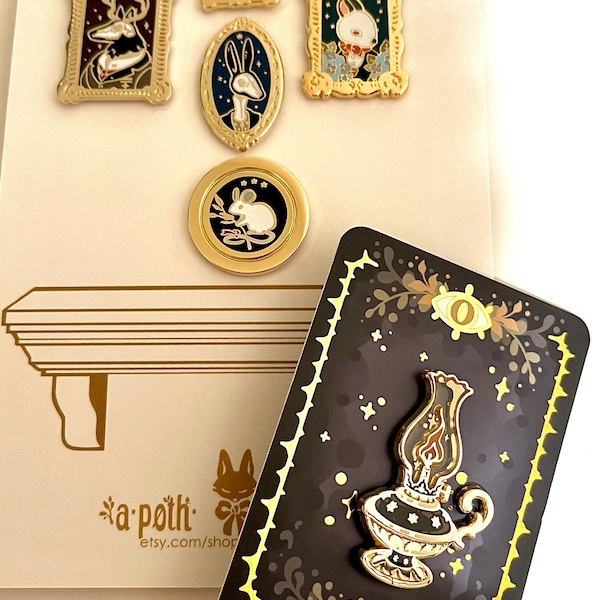 ANTIQUE OIL LAMP. Enamel Pin. Gold Finish. Hard Enamel. Dark Academia ...