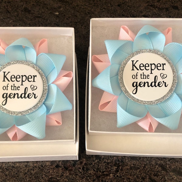 Gender Keeper Pin, Keeper of the Gender Pin, Pink and Blue Gender ...