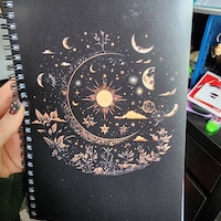 Magical Moon Spiral Notebook, Witchcore Gift, Dark Mystic Moon Notebook ...