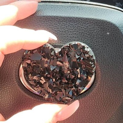 Heart Druzy Popsocket™, Heart Popgrip™, Rainbow Heart Popsocket, Black ...