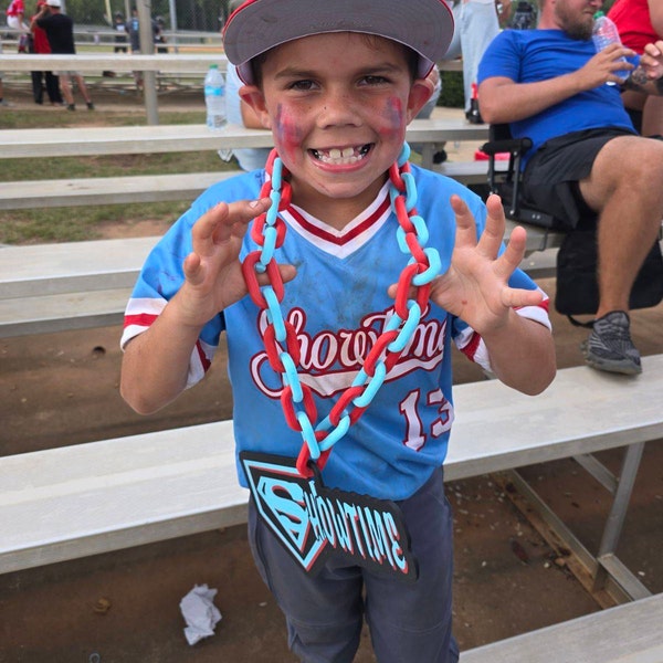 9 Custom Fan Chain Giant Logo Necklace Sports Homerun Turnover Jumbo ...