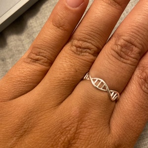 925 Sterling Silver Double Helix DNA Structure Open Ring - Etsy