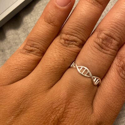 925 Sterling Silver Double Helix DNA Structure Open Ring - Etsy