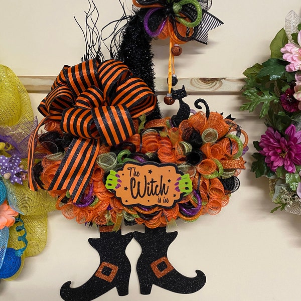 Witch Hat Deco Mesh Wreath - Etsy