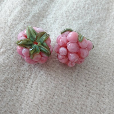 Glass Raspberry Bead 1p, Light Periwinkle, Raspberry Beads, Lampwork ...