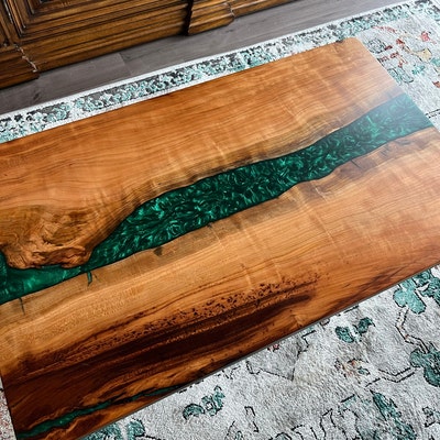 Epoxy River Table, Cherry Slab Table, Live Edge Table, Epoxy Coffee ...