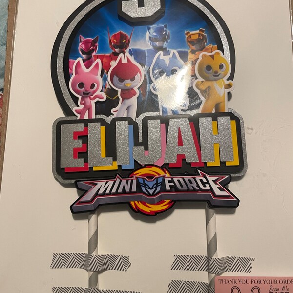 Mini Force Cake Topper - Mini Force Party Decorations - Personalized ...