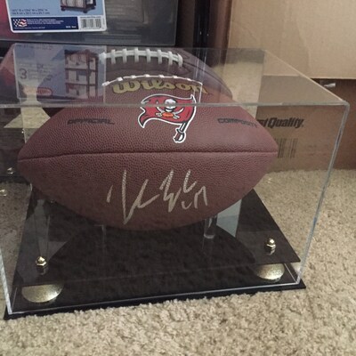 Football Display Case Mirror Back Full Size 85% UV Filtering Acrylic ...