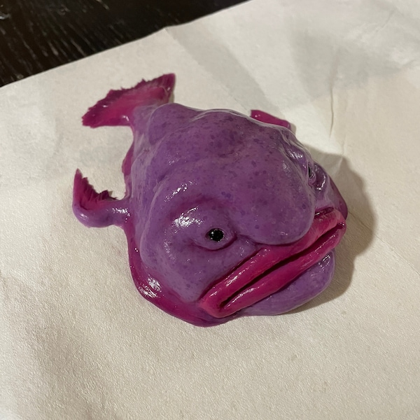 Platinum Silicone Blobfish Prop Cool Desk Item Gift Handmade Realistic ...