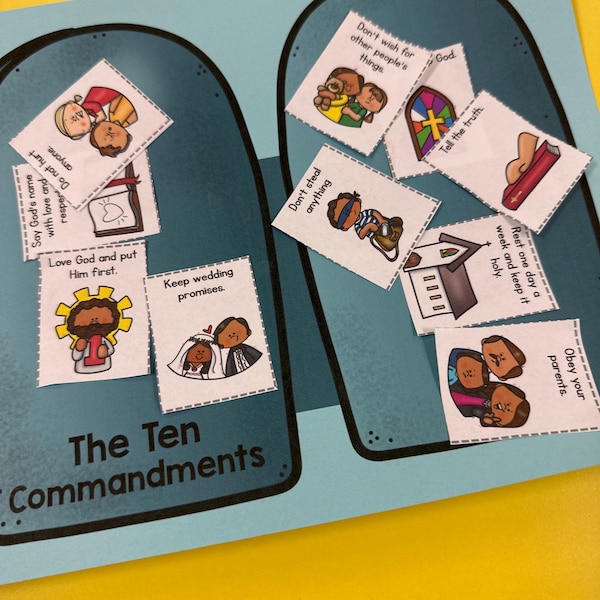 The Ten Commandments Preschool Bible Lesson, Printable Activities for ...