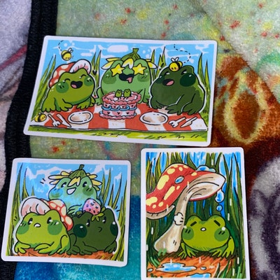 Tiny Frog Art Waterproof Sticker Set - Etsy