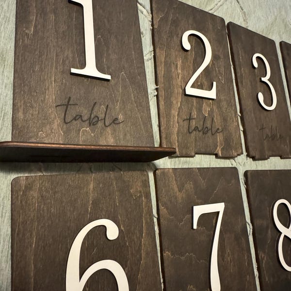 Personalized Wedding Wooden Table Numbers Sign, Unique Rustic Boho ...