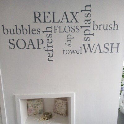 Bathroom Wall Decor Words Bathroom Decals Bathroom Wall - Etsy