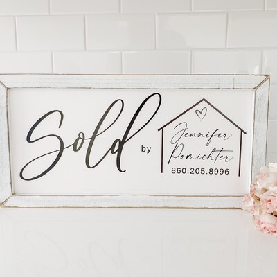 Realtor Sold Sign Personalized Sold Photo Prop Realtor Closing Sign ...